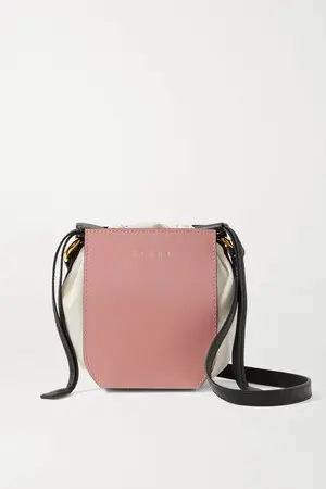 Marni Gusset Mini Patent-leather And Shell Shoulder Bag