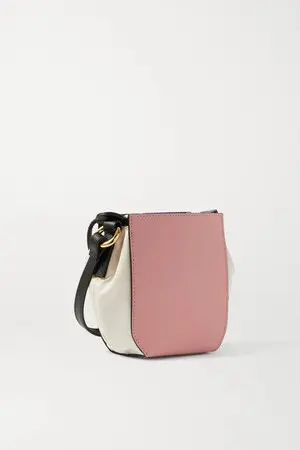 Marni Gusset Mini Patent-leather And Shell Shoulder Bag
