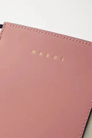 Marni Gusset Mini Patent-leather And Shell Shoulder Bag