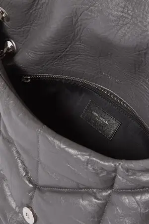Saint Laurent Loulou Quilted Leather Shoulder Bag - Gray
