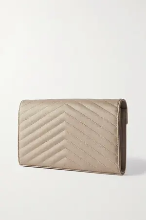 Saint Laurent Cassandre Chain Wallet - Neutrals