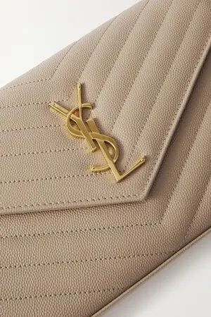 Saint Laurent Cassandre Chain Wallet - Neutrals