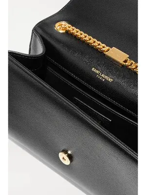 Saint Laurent Kate Small Embossed-leather Shoulder Bag - Black