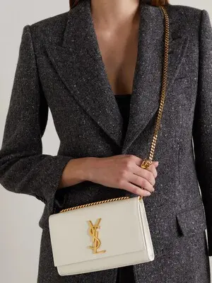 Saint Laurent Kate Small Embossed-leather Shoulder Bag - Neutrals