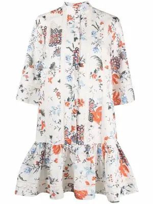 Erdem Floral-print Drop-waist Shirt Dress