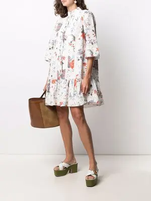 Erdem Floral-print Drop-waist Shirt Dress