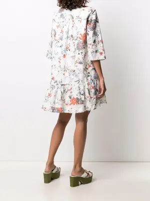 Erdem Floral-print Drop-waist Shirt Dress