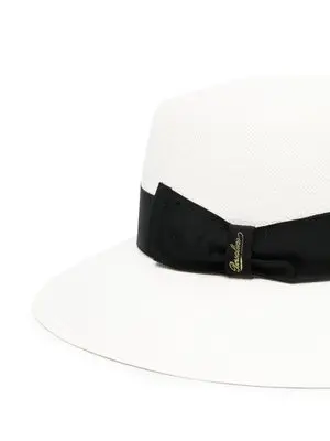Borsalino Ribbon Trimmed Panama Hat - Neutrals