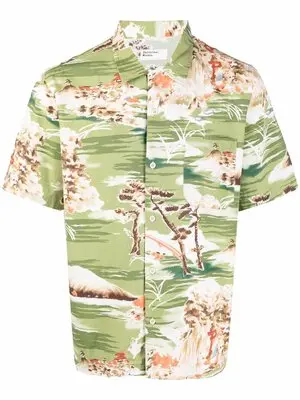 Universal Works Graphic-print Short-sleeve Shirt - Green
