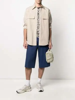 Kenzo Long Cotton Shorts - Blue