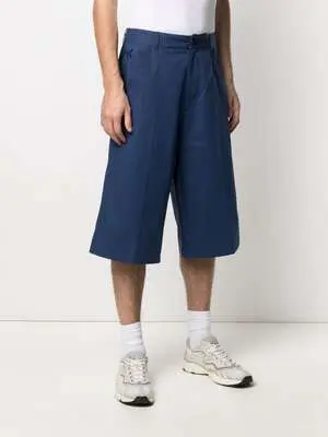 Kenzo Long Cotton Shorts - Blue