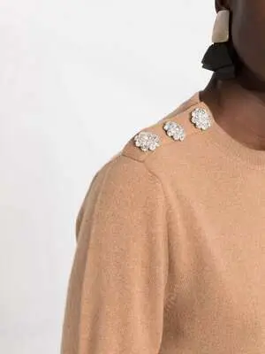 GANNI Rhinestone-embellished Knitted Jumper