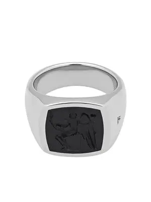 Tom Wood Cushion Eros Onyx Ring - Metallic