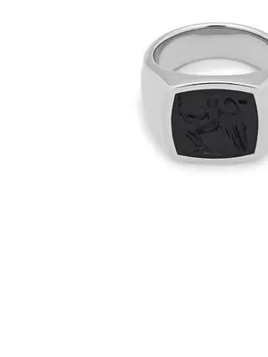 Tom Wood Cushion Eros Onyx Ring - Metallic