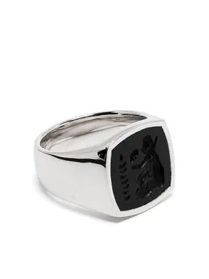 Tom Wood Athena Onyx Ring - Metallic