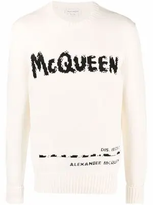 Alexander McQueen Intarsia-knit Jumper - Neutrals