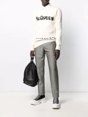 Alexander McQueen Intarsia-knit Jumper - Neutrals