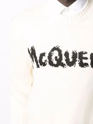 Alexander McQueen Intarsia-knit Jumper - Neutrals