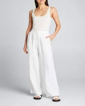 Vince Tie-Front Pull-On Pants - Ojai