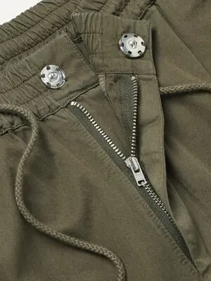 Folk Tapered Cotton-twill Trousers - Green