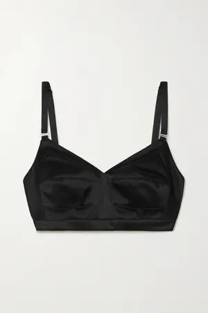 Alexander McQueen Duchesse-silk Bralette - Black