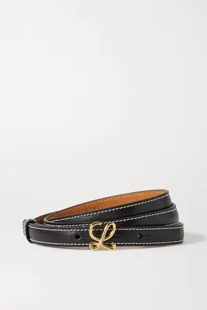 Loewe L Buckle Leather Belt - Black