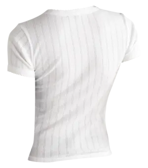 LESET Pointelle-knit Cotton-jersey T-shirt - White