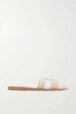 ANCIENT GREEK SANDALS Desmos Cutout Leather Slides - Off-white