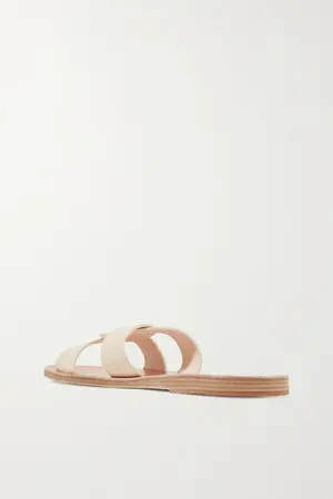 ANCIENT GREEK SANDALS Desmos Cutout Leather Slides - Off-white