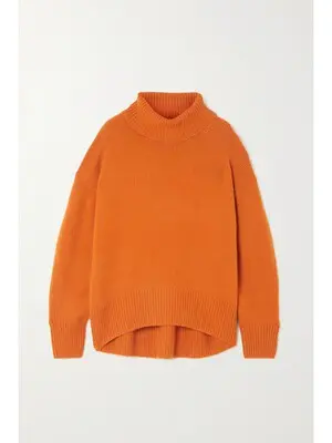 Arch4 NET SUSTAIN World's End Cashmere Turtleneck Sweater Orange