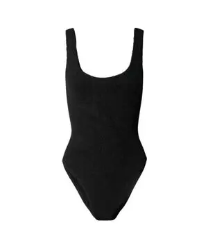 Hunza G Square Neck Seersucker One Piece Swimsuit - Black