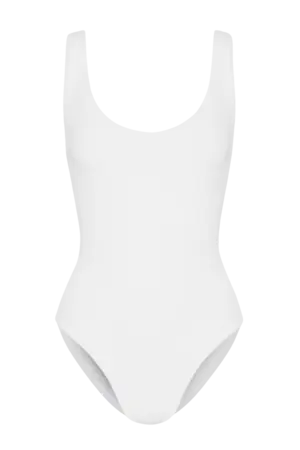 Hunza G Square Neck Crinkle One-piece Swimsuit - White