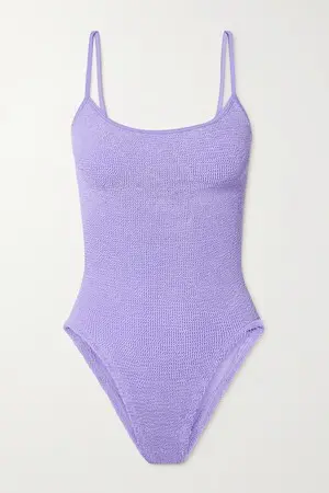 Hunza G + Net Sustain Pamela Seersucker Swimsuit Purple