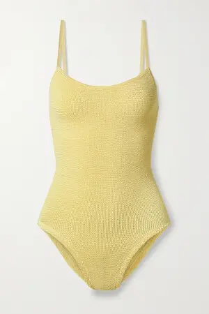 Hunza G + Net Sustain Pamela Seersucker Swimsuit Yellow