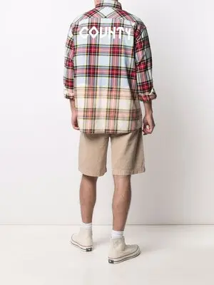 COUNTY OF MILAN Dyed-effect Check Shirt - Red
