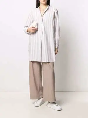 Woolrich Striped Cotton-linen Blend Shirt - Neutrals