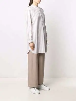 Woolrich Striped Cotton-linen Blend Shirt - Neutrals