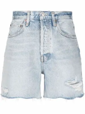 AGOLDE Distressed Denim Shorts - Blue