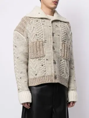 Bottega Veneta Patchwork Shetland Tweed Cardigan