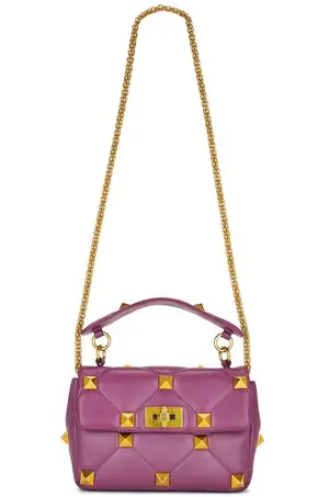 Valentino Garavani Medium Roman Stud Shoulder Bag - Malva