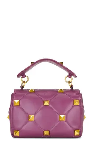 Valentino Garavani Medium Roman Stud Shoulder Bag - Malva