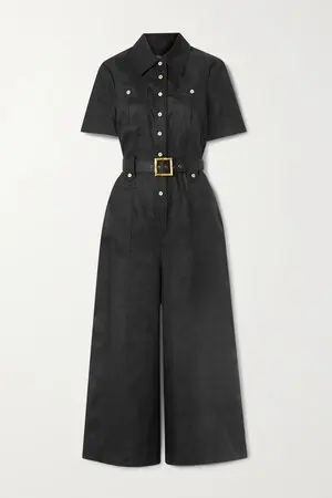 Zimmermann Poppy Belted Linen Jumpsuit