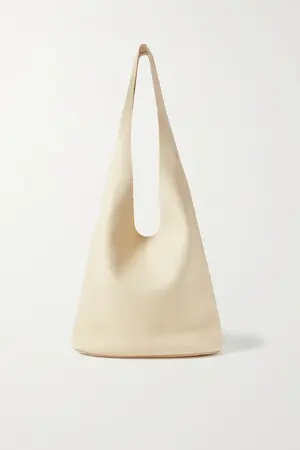 THE ROW Bindle Three Textured-leather Shoulder Bag Off-white