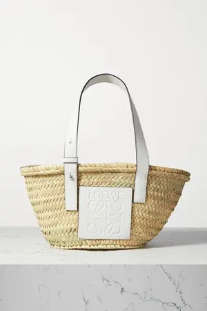 Loewe Small Raffia Tote - White