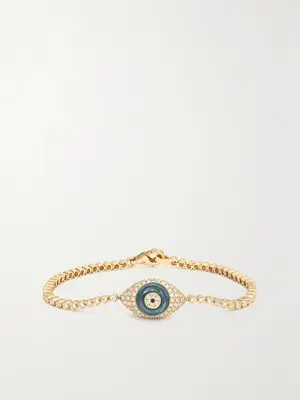 LORRAINE SCHWARTZ 18-karat Topaz And Diamond Evil Eye Bracelet - Gold