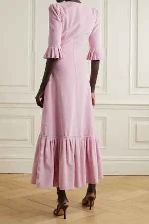 THE VAMPIRE'S WIFE Festival Ruffled Cotton-corduroy Midi Dress
