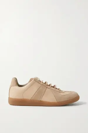 MAISON MARGIELA Replica Leather And Suede Sneakers - Neutrals