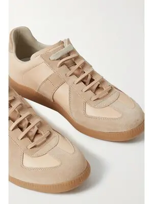 MAISON MARGIELA Replica Leather And Suede Sneakers - Neutrals