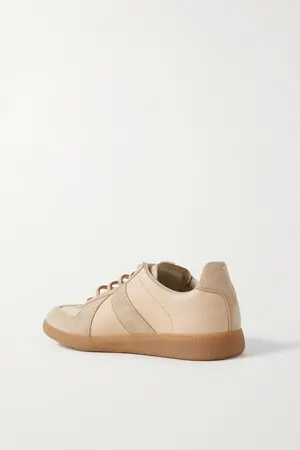 MAISON MARGIELA Replica Leather And Suede Sneakers - Neutrals