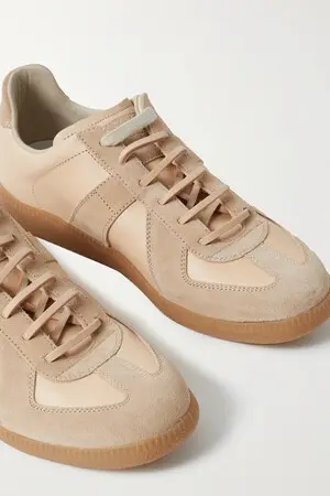 MAISON MARGIELA Replica Leather And Suede Sneakers - Neutrals